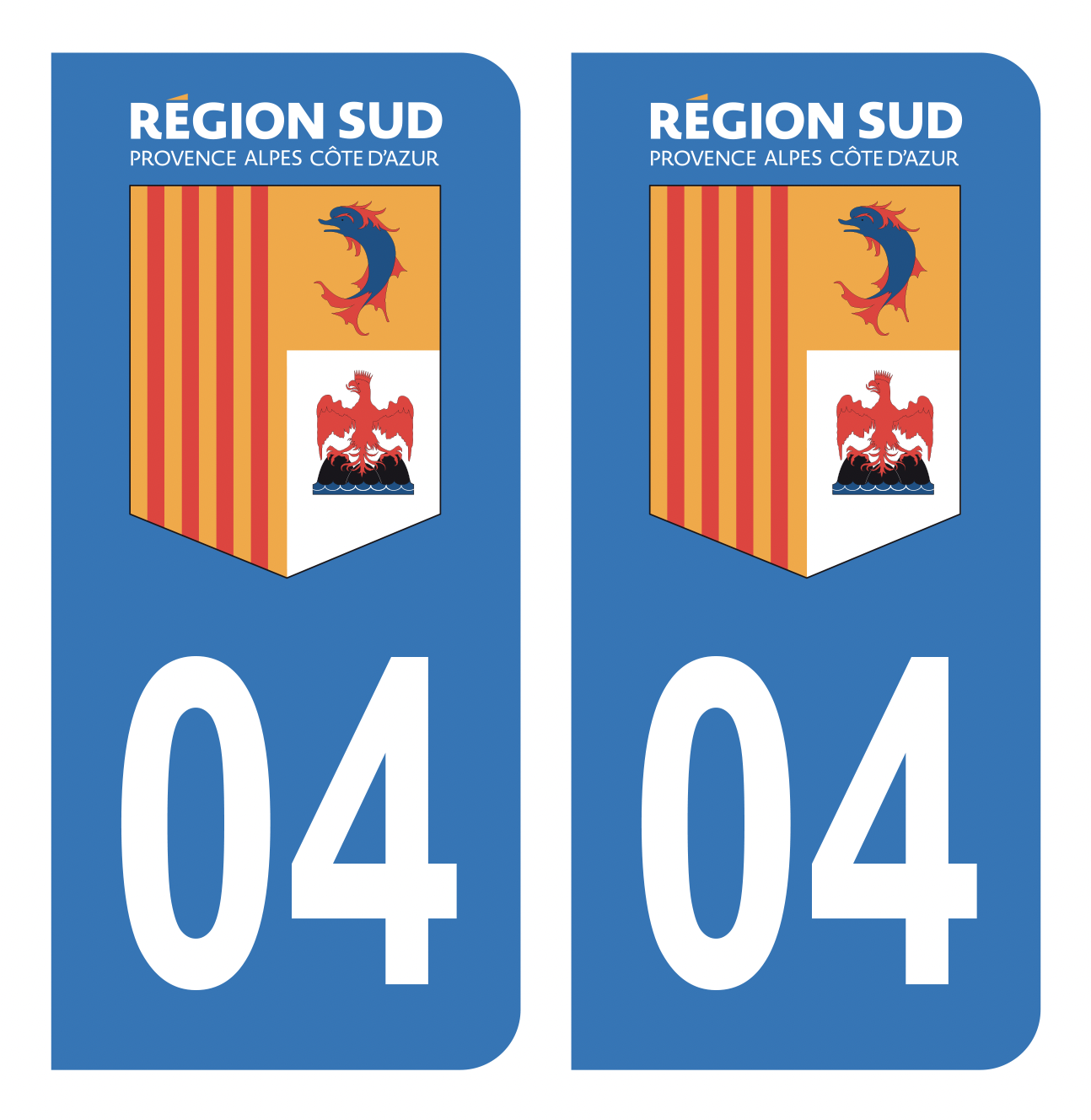 Autocollant Immatriculation Région Sud