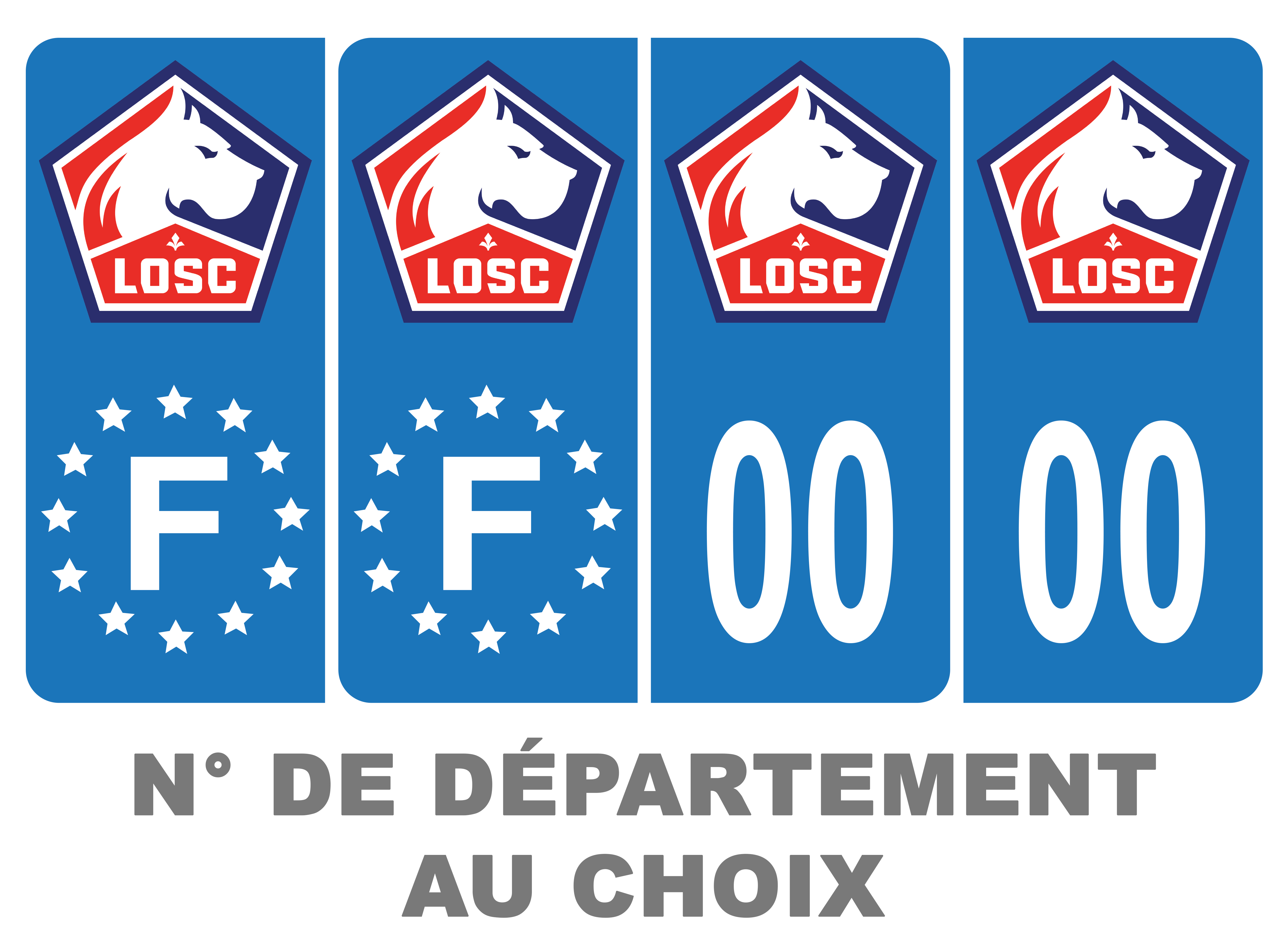 Pack Premium Autocollant Plaque d'immatriculation LOSC Lille